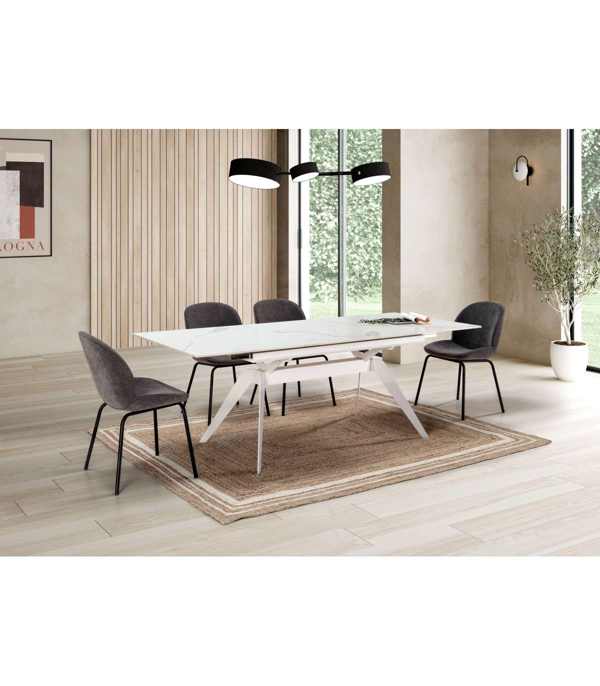 Mesa Rectangular Mesa De Comedor De Estilo Contemporáneo, Mesa
